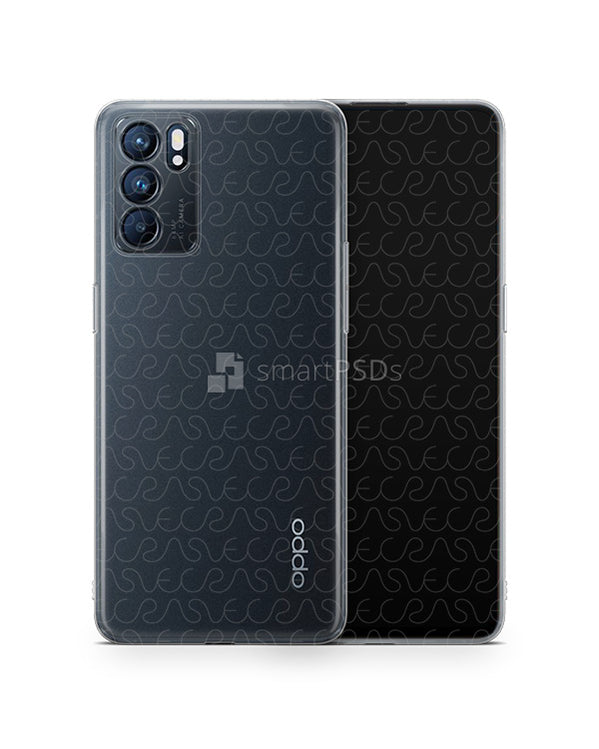Oppo Reno 6 5G (2021) TPU Clear Case Mockup — VecRas
