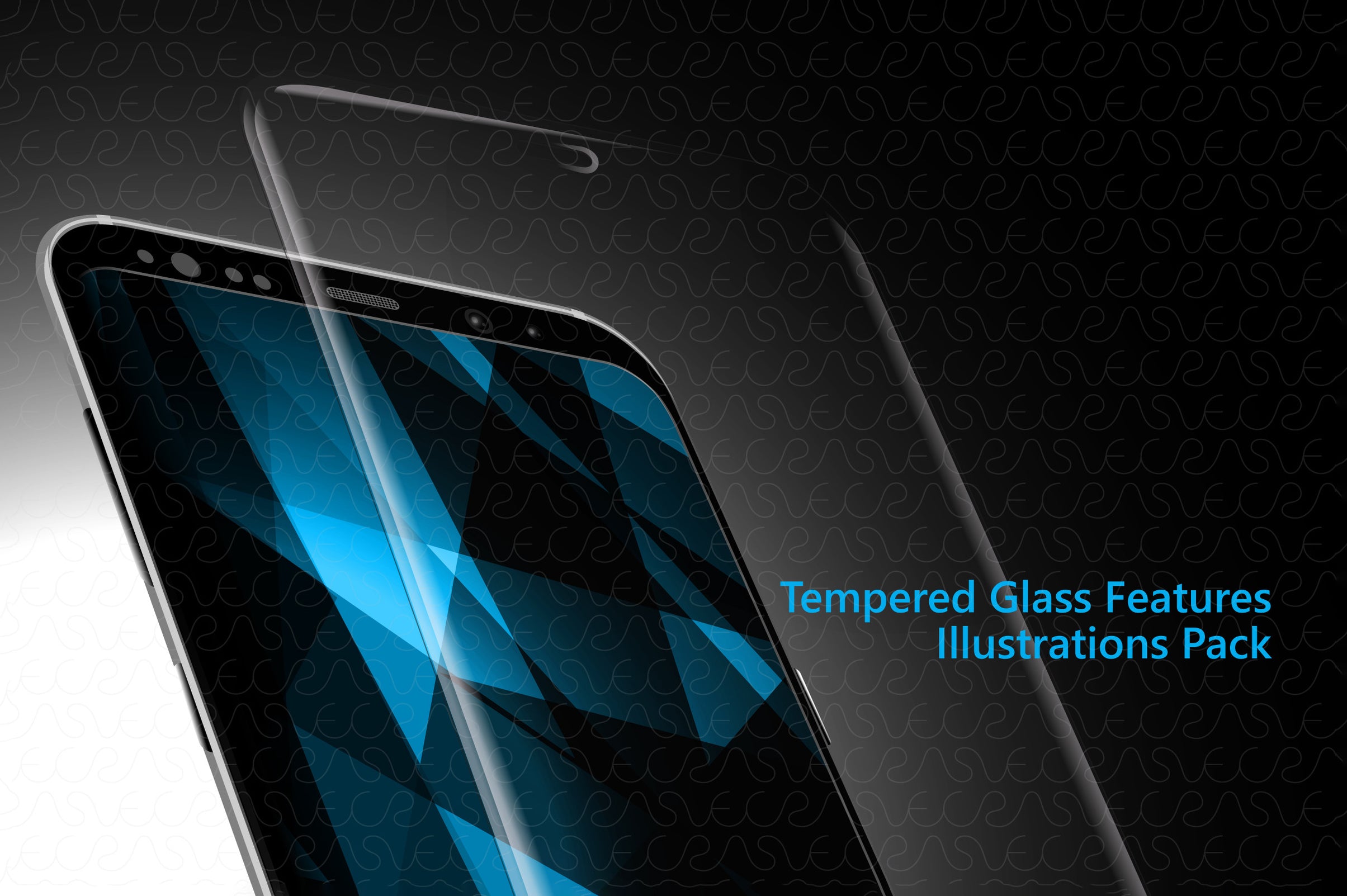 Tempered Glass Features Illustrations & Icons Pack — VecRas