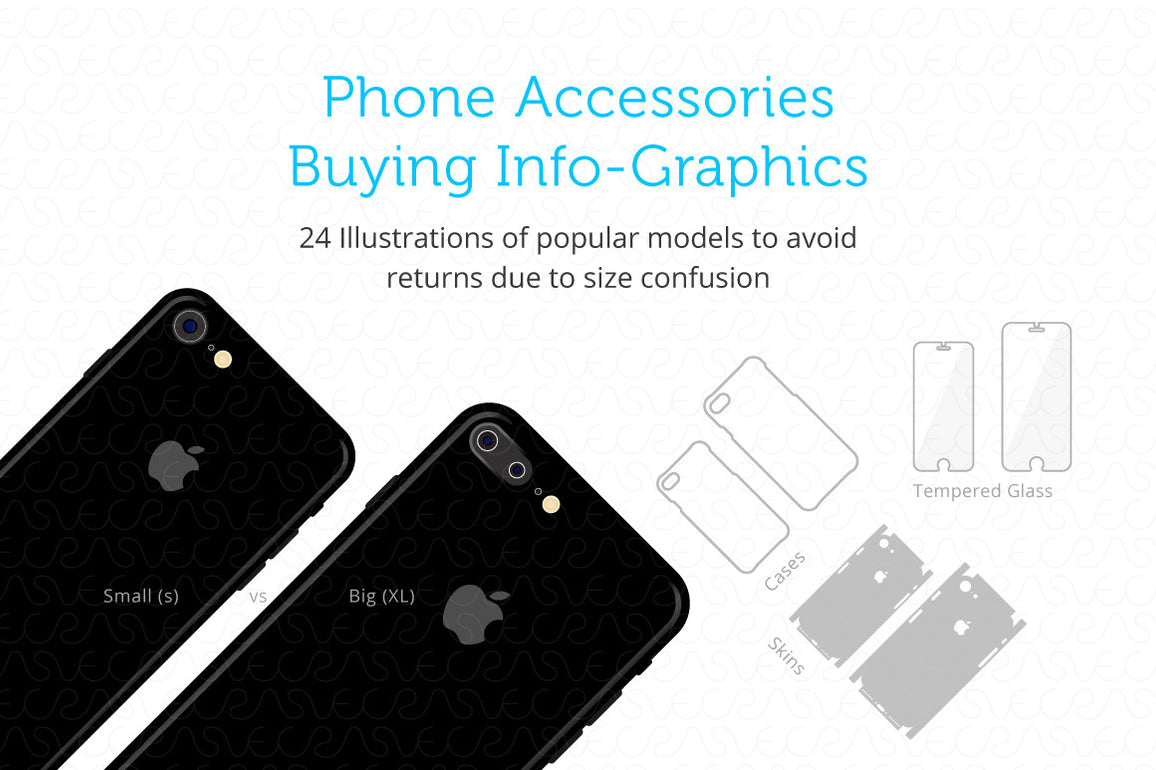 Phone Accessories Customer Guide Info-Graphics Illustrations — VecRas