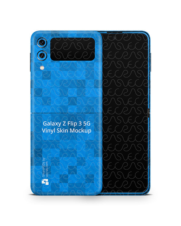 Samsung Galaxy Z Flip 3 5G (2021) PSD Skin Mockup Template — VecRas