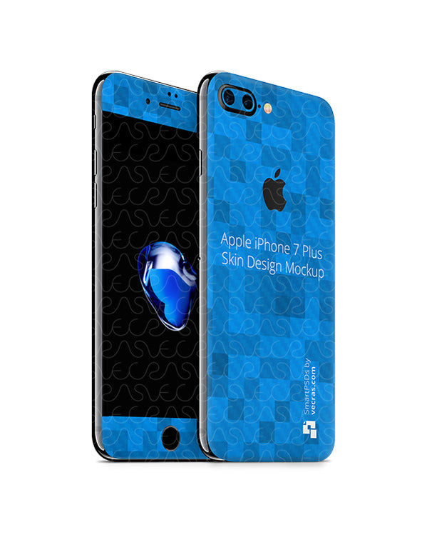 Apple iPhone 7 Plus Mobile Skin Design Template (Front-Back Angled ...