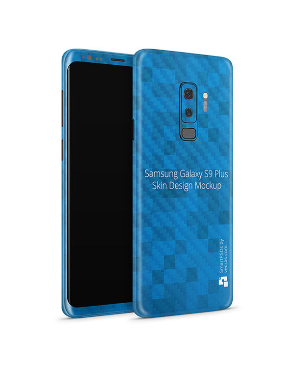 Samsung Galaxy S9 Plus Vinyl Skin Design Mockup 2018 (Front-Back Angle ...