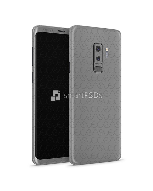 Samsung Galaxy S9 Plus Vinyl Skin Design Mockup 2018 (Front-Back Angle ...