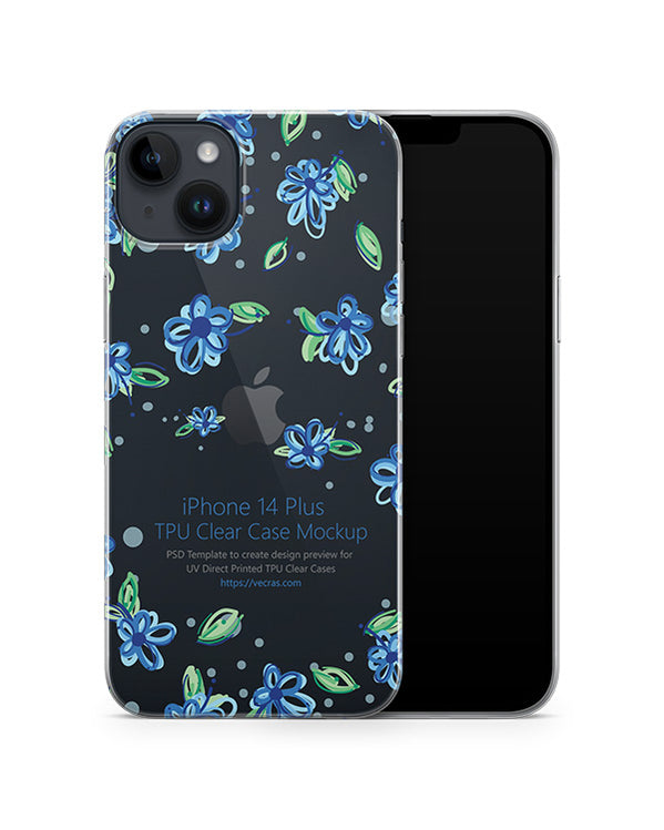 iPhone 14 Plus (2022) TPU Clear Case Mockup — VecRas