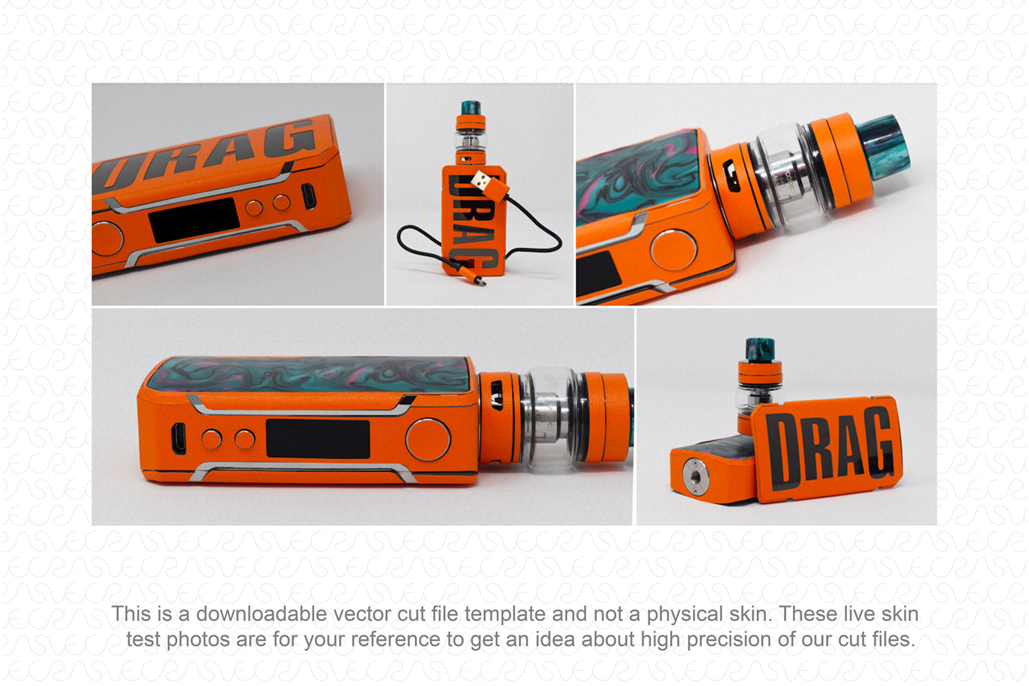 VooPoo Drag 2 platinum (2018) Skin CutFile Vector Template Full Wrap ...
