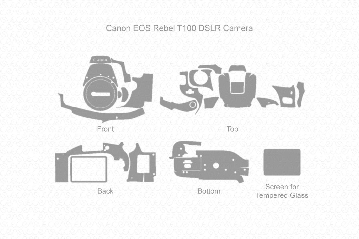 Canon EOS Rebel T100-4000D Camera Skin CutFile Vector Template Full ...