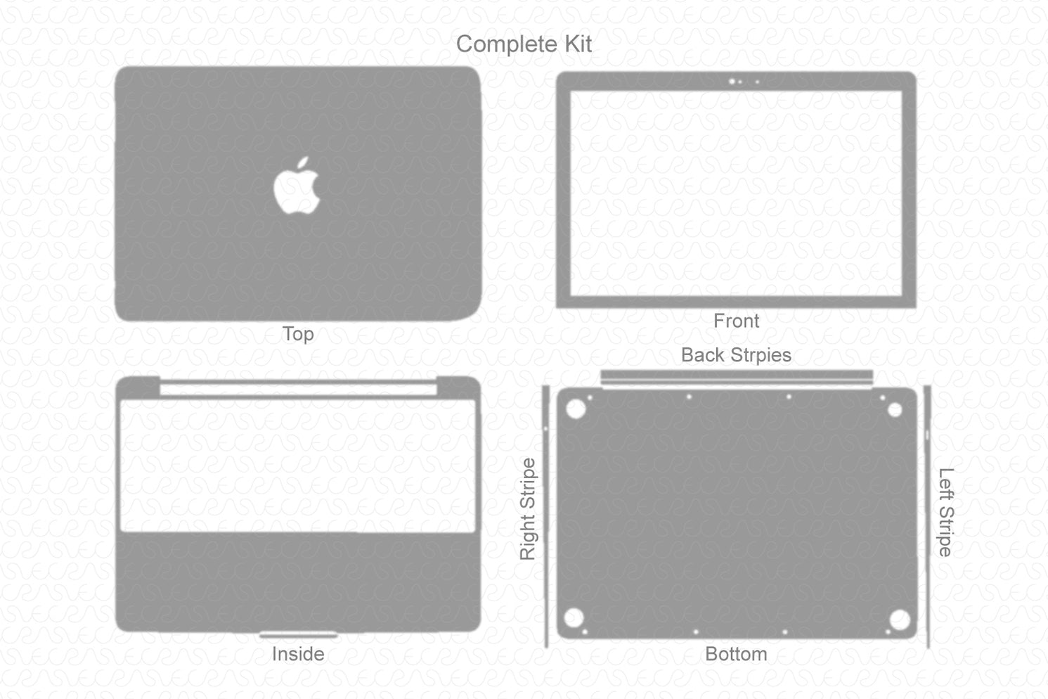 MacBook 12” (2015) Skin CutFile Vector Template Full Wrap SVG — VecRas