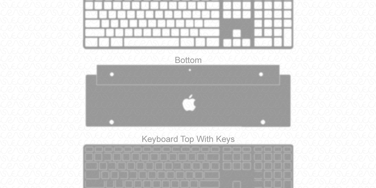 Apple Wired Keyboard 2003 Skin CutFile Vector Template Full Wrap SVG ...
