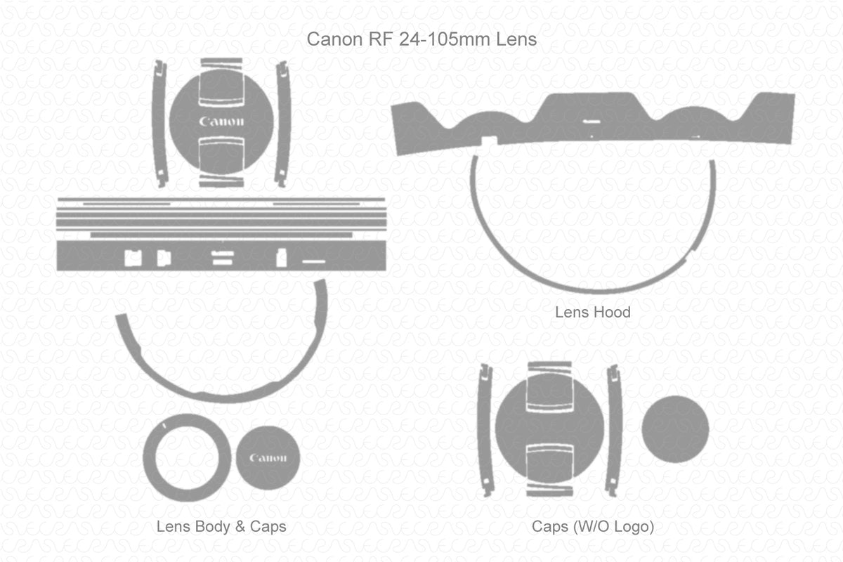 Canon RF 24-105mm F/4 L IS USM Lens Skin CutFile Vector Template Full ...