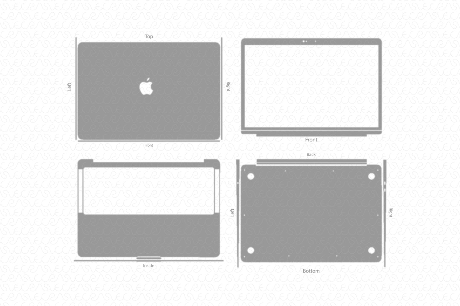 MacBook Air 13 M1 2020 Skin CutFile Vector Template Full Wrap SVG — VecRas