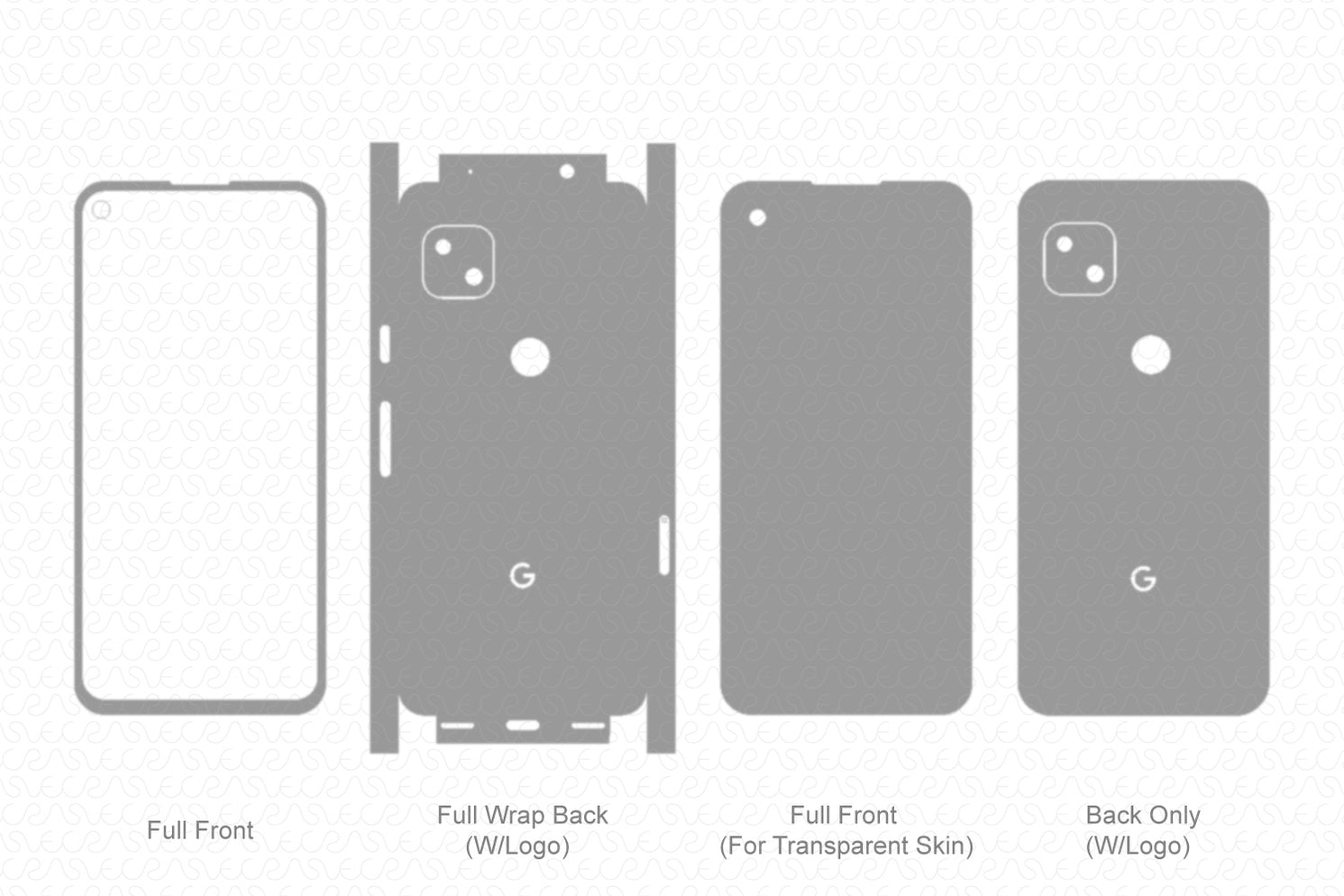 Google Pixel 4a (2020) Skin Template Vector — VecRas