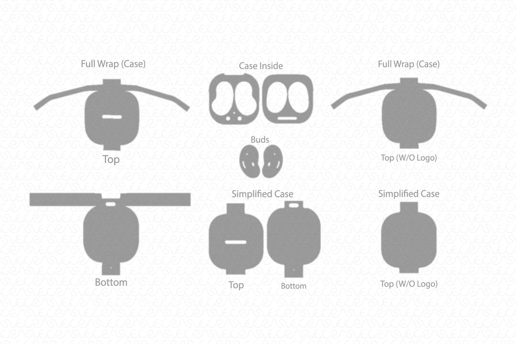 Vinyl Ready Vector Cut File Templates for AirPods / Earbuds Skins in Ai ...