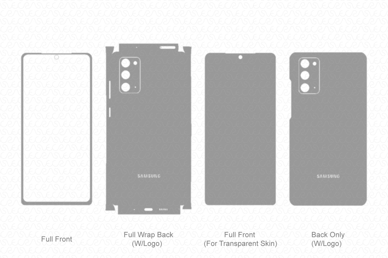 Galaxy Note 20 Skin CutFile Vector Template Full Wrap SVG — VecRas