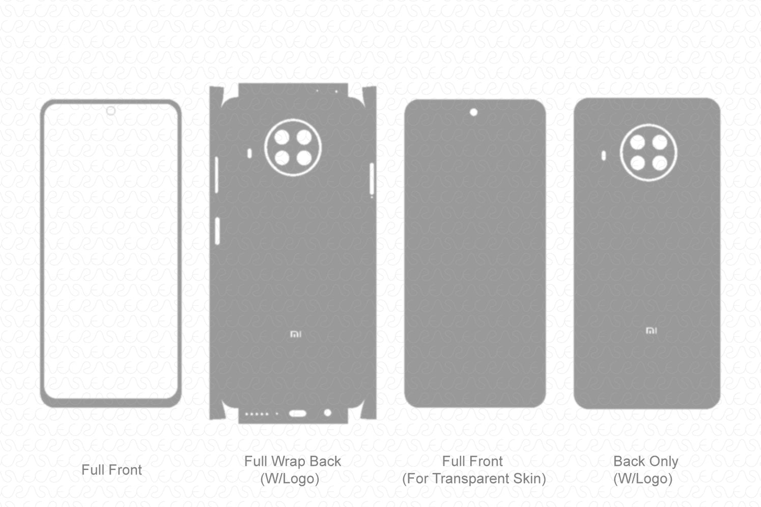 Vinyl Ready Vector Cut File Templates for Xiaomi Phone Skins in Ai, PLT ...
