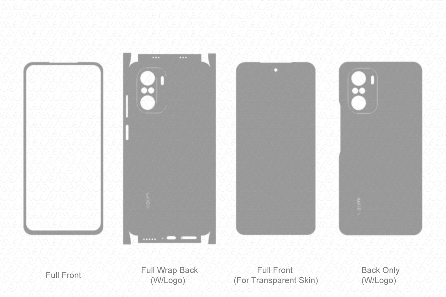 Vinyl Ready Vector Cut File Templates for Xiaomi Phone Skins in Ai, PLT ...