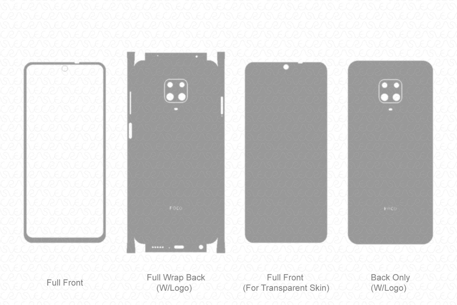 Vinyl Ready Vector Cut File Templates for Xiaomi Phone Skins in Ai, PLT ...