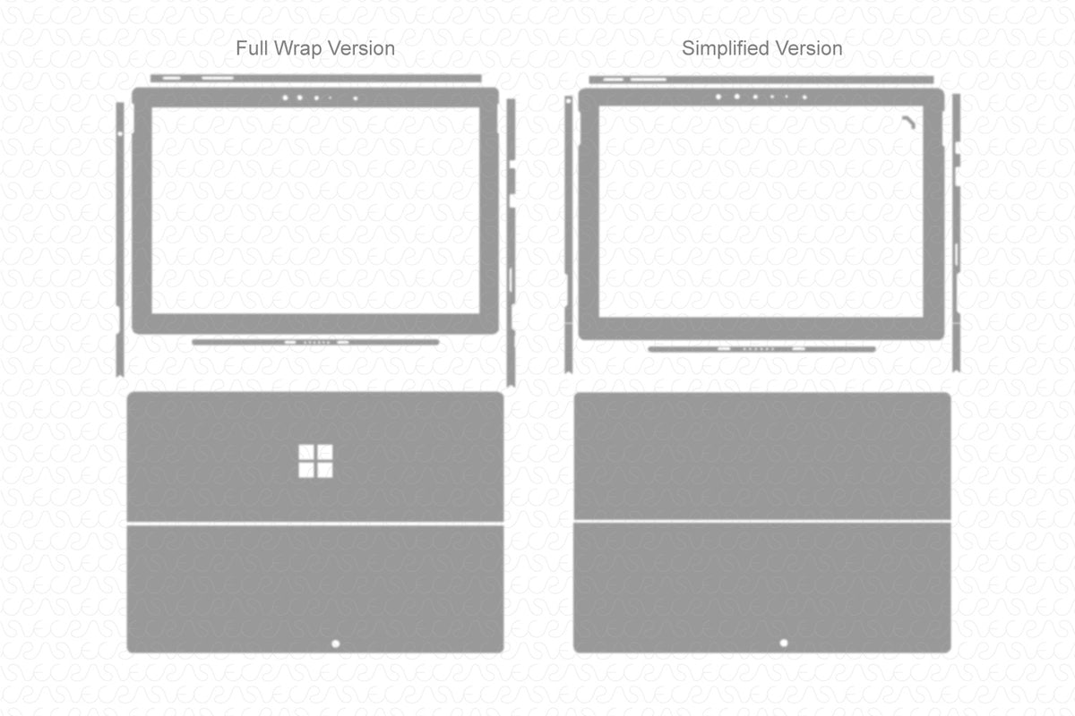Surface Pro 5 (2017) Skin CutFile Vector Template Full Wrap SVG — VecRas