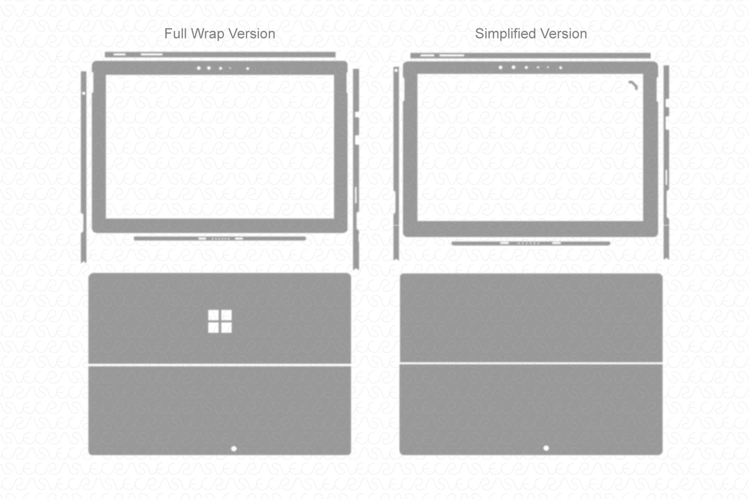 Surface Pro 5 (2017) Skin CutFile Vector Template Full Wrap SVG — VecRas
