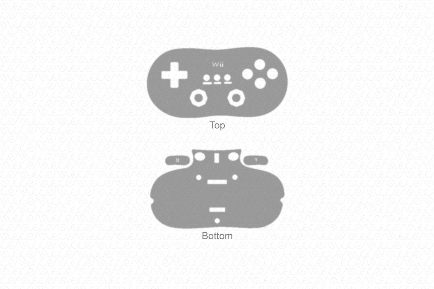 Nintendo Wii Classic Controller Skin CutFile Vector Template Full Wrap ...