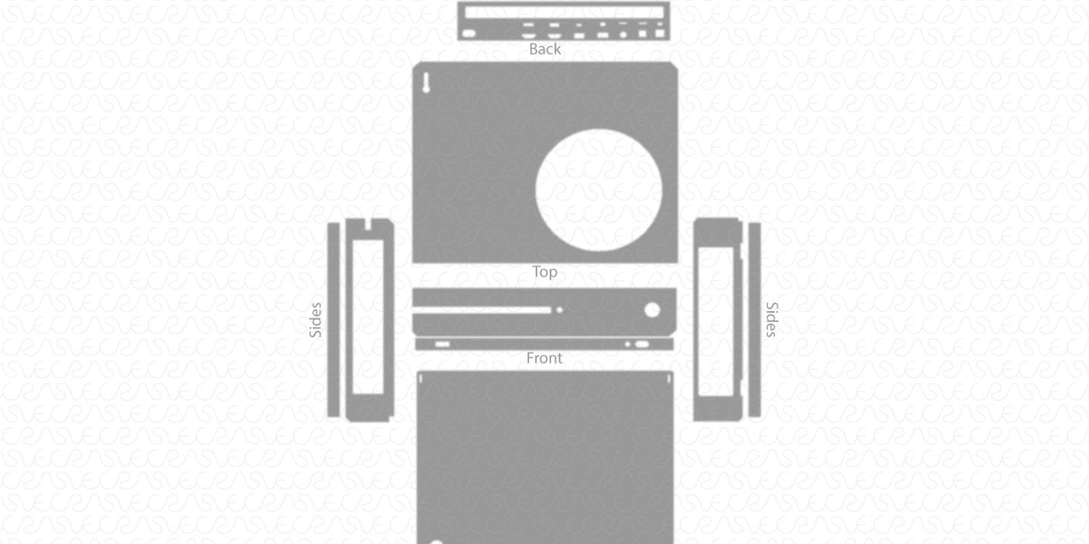 Microsoft Xbox One S (V1) Gaming Console Skin CutFile Vector Template ...