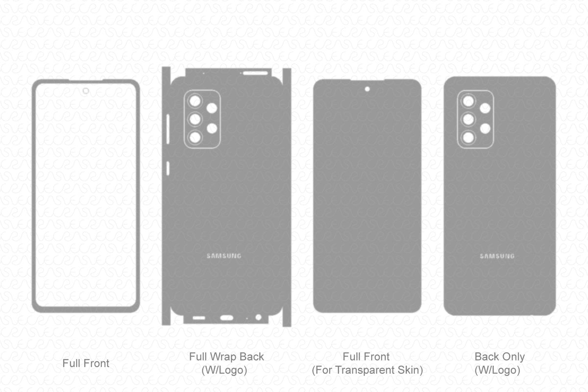 Galaxy A52 4G Skin CutFile Vector Template Full Wrap SVG — VecRas