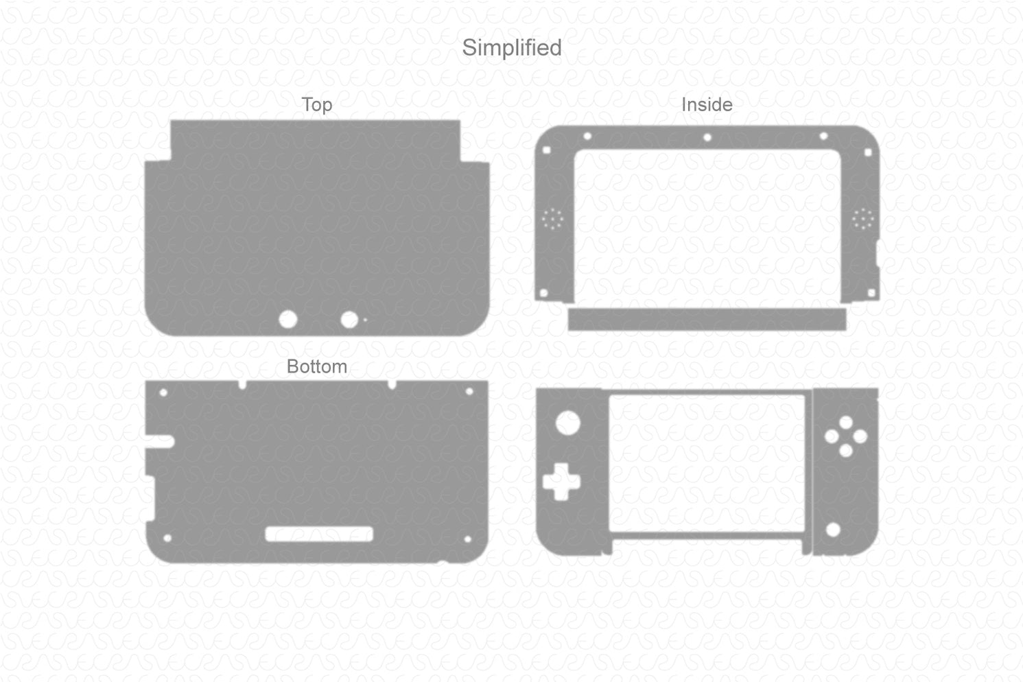Nintendo 3ds XL Skin CutFile Vector Template Full Wrap SVG — VecRas