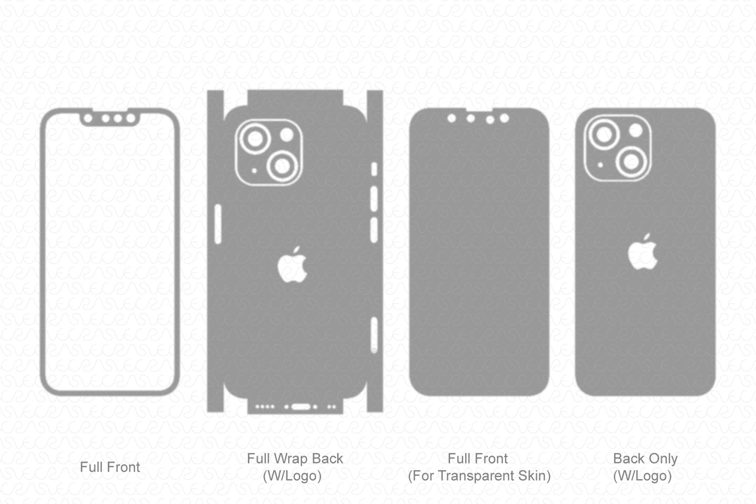 Vinyl Ready Vector Cut File Templates for Apple iPhone Skins in Ai, PLT ...