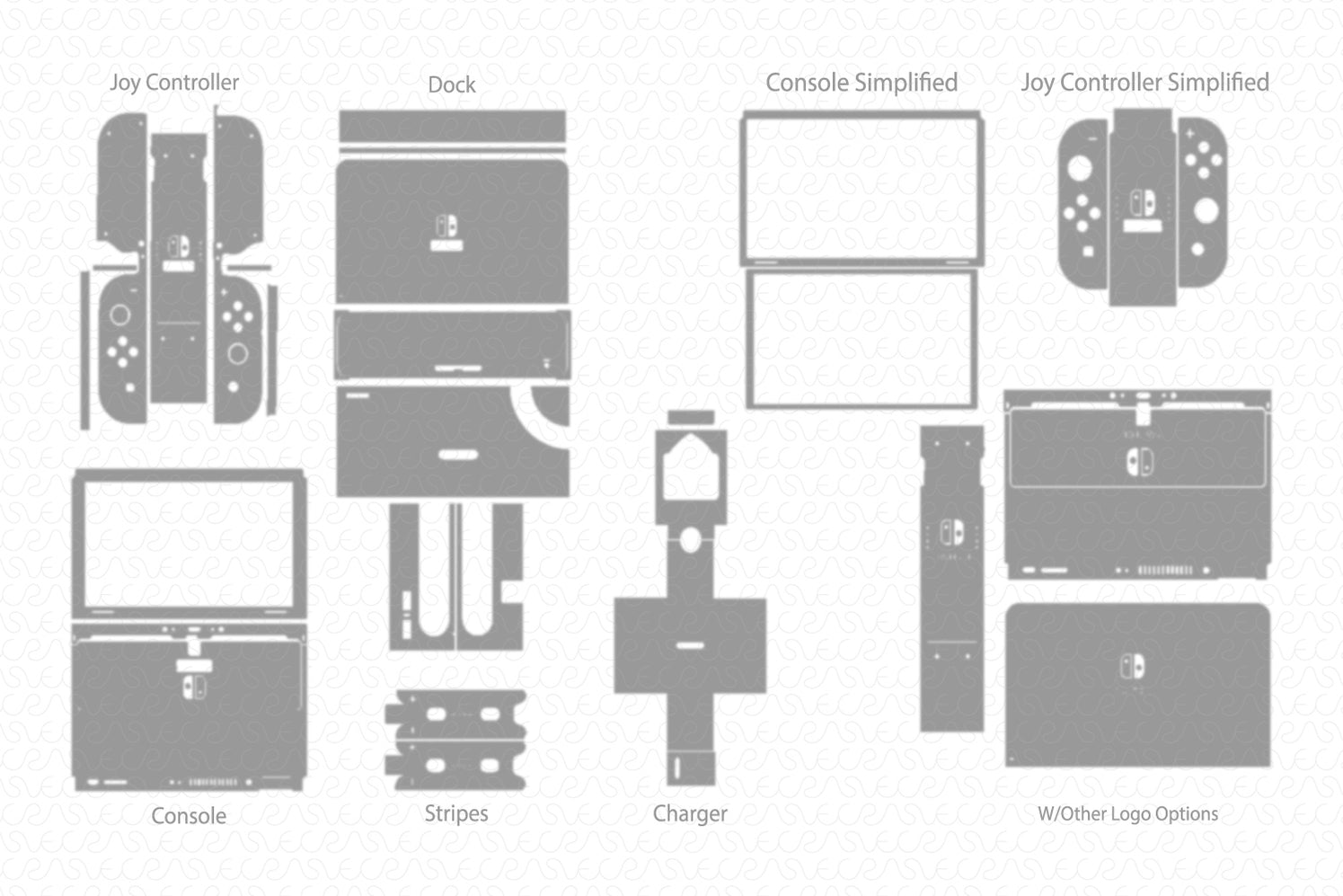 Vinyl Ready Vector Cut File Templates for Nintendo Gadget Skins in Ai ...
