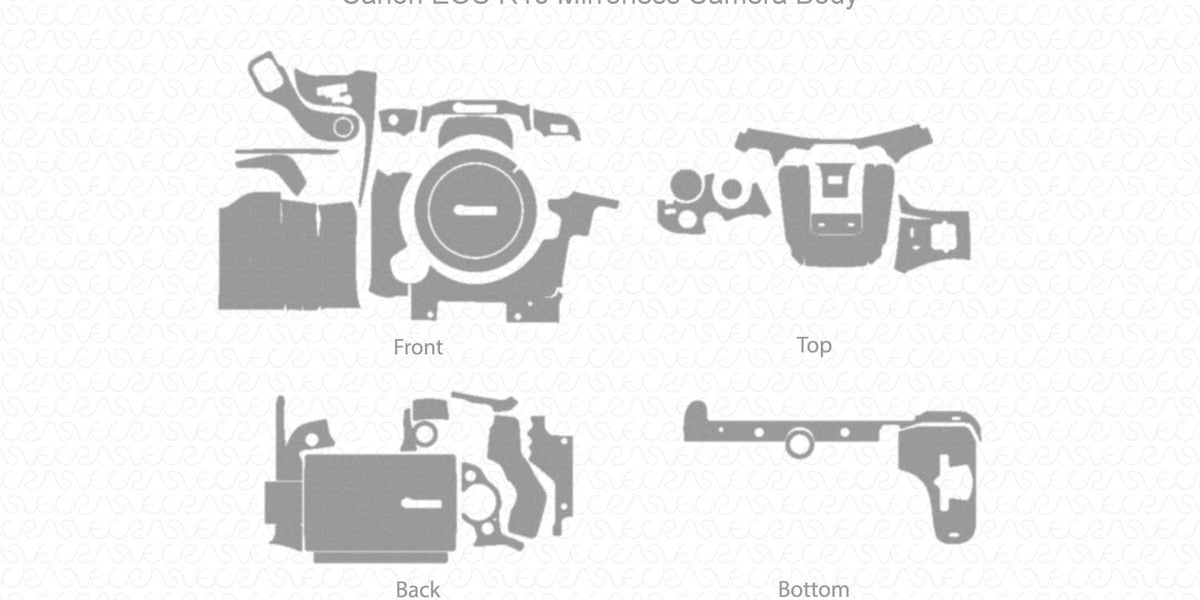 Canon EOS R10 Mirrorless Camera Skin CutFile Vector Template Full Wrap ...