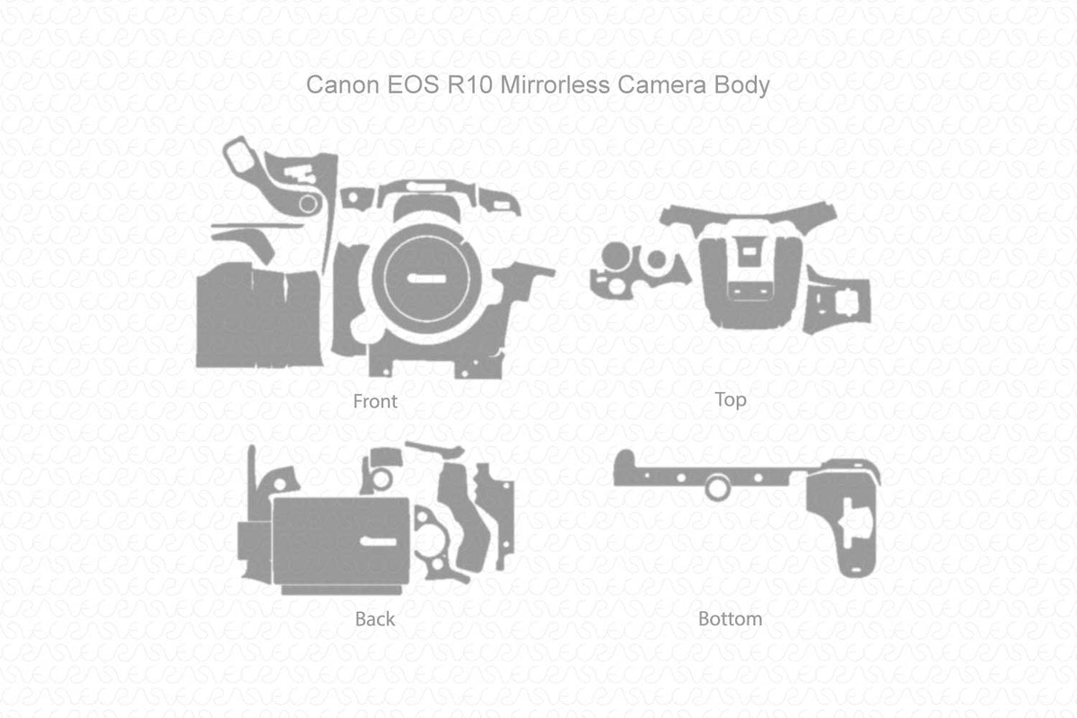 Canon EOS R10 Mirrorless Camera Skin CutFile Vector Template Full Wrap ...