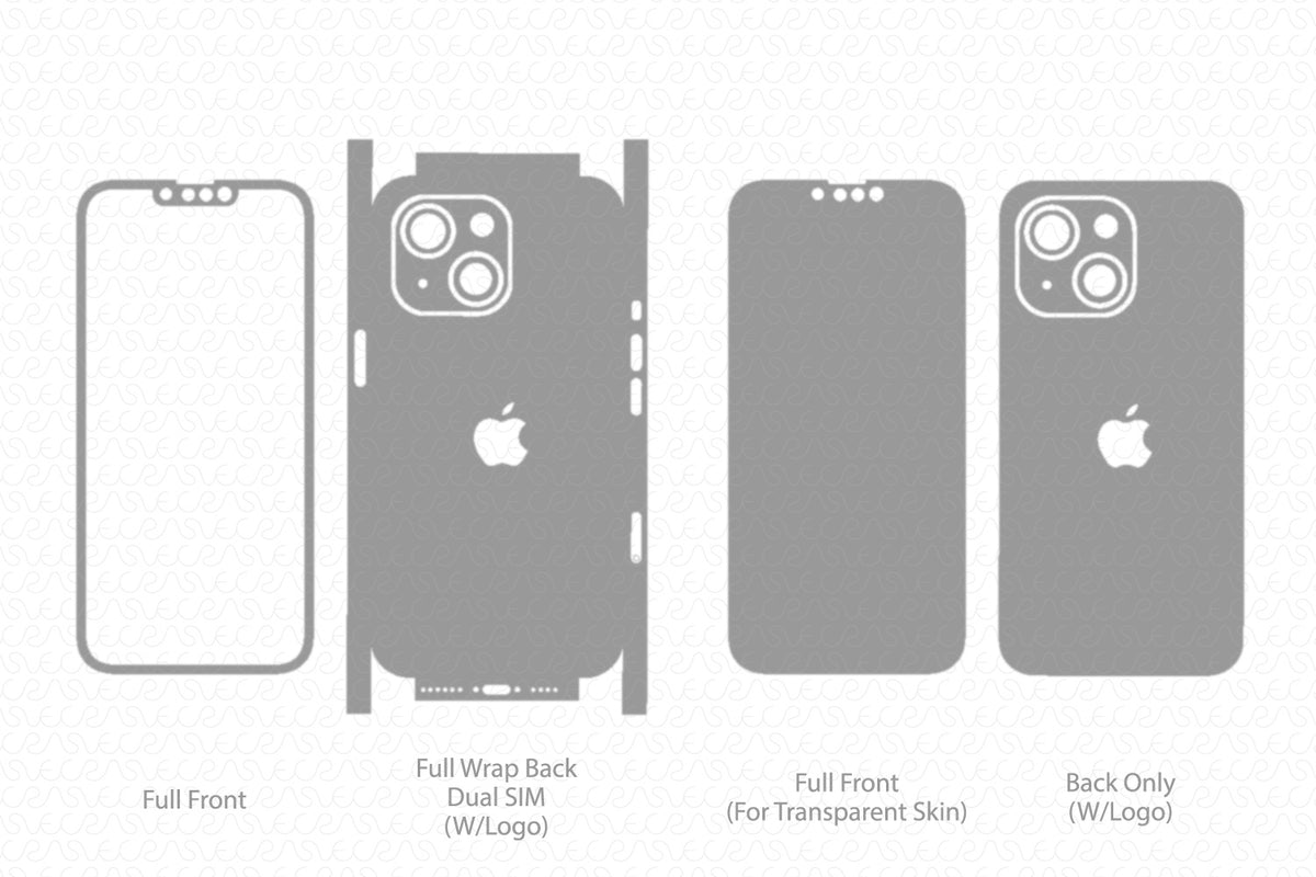 Most Precise iPhone 14 Plus Skin CutFile Vector Template Full Wrap SVG ...