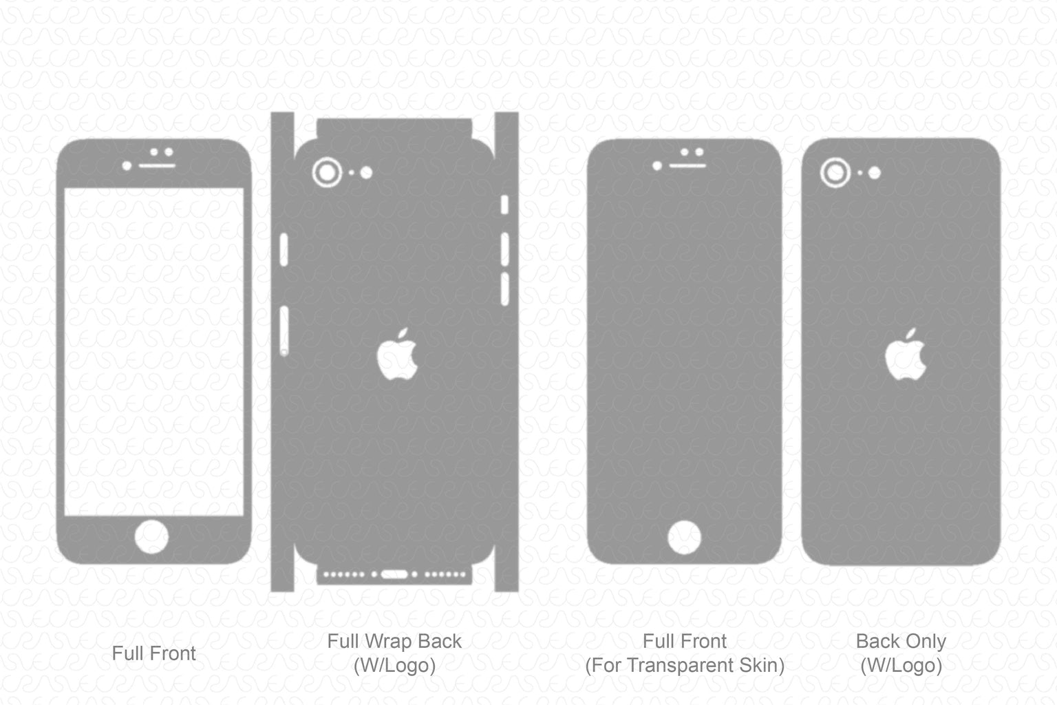 Vinyl Ready Vector Cut File Templates for Apple iPhone Skins in Ai, PLT ...