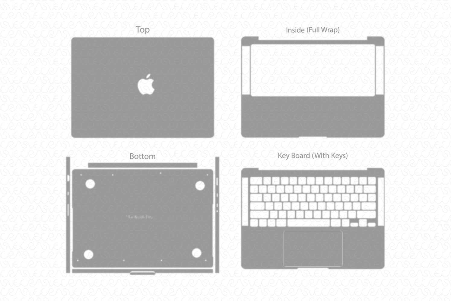 Vinyl Ready Vector Cut File Templates for MacBook Skins in Ai, PLT, EPS ...