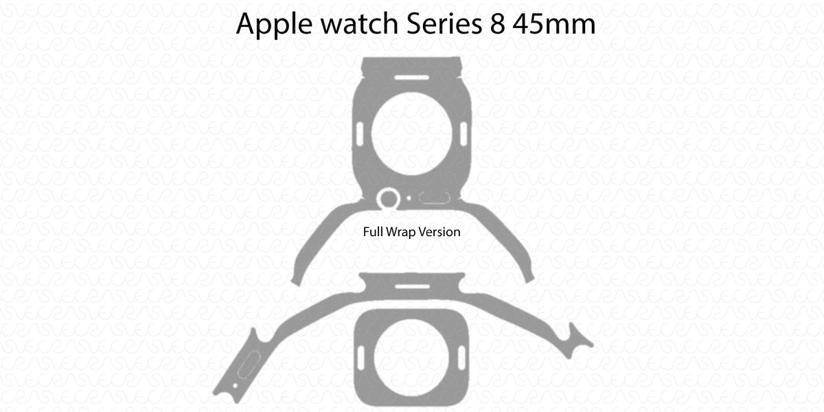 Apple Watch Series 8 45mm Skin CutFile Vector Template Full Wrap SVG ...