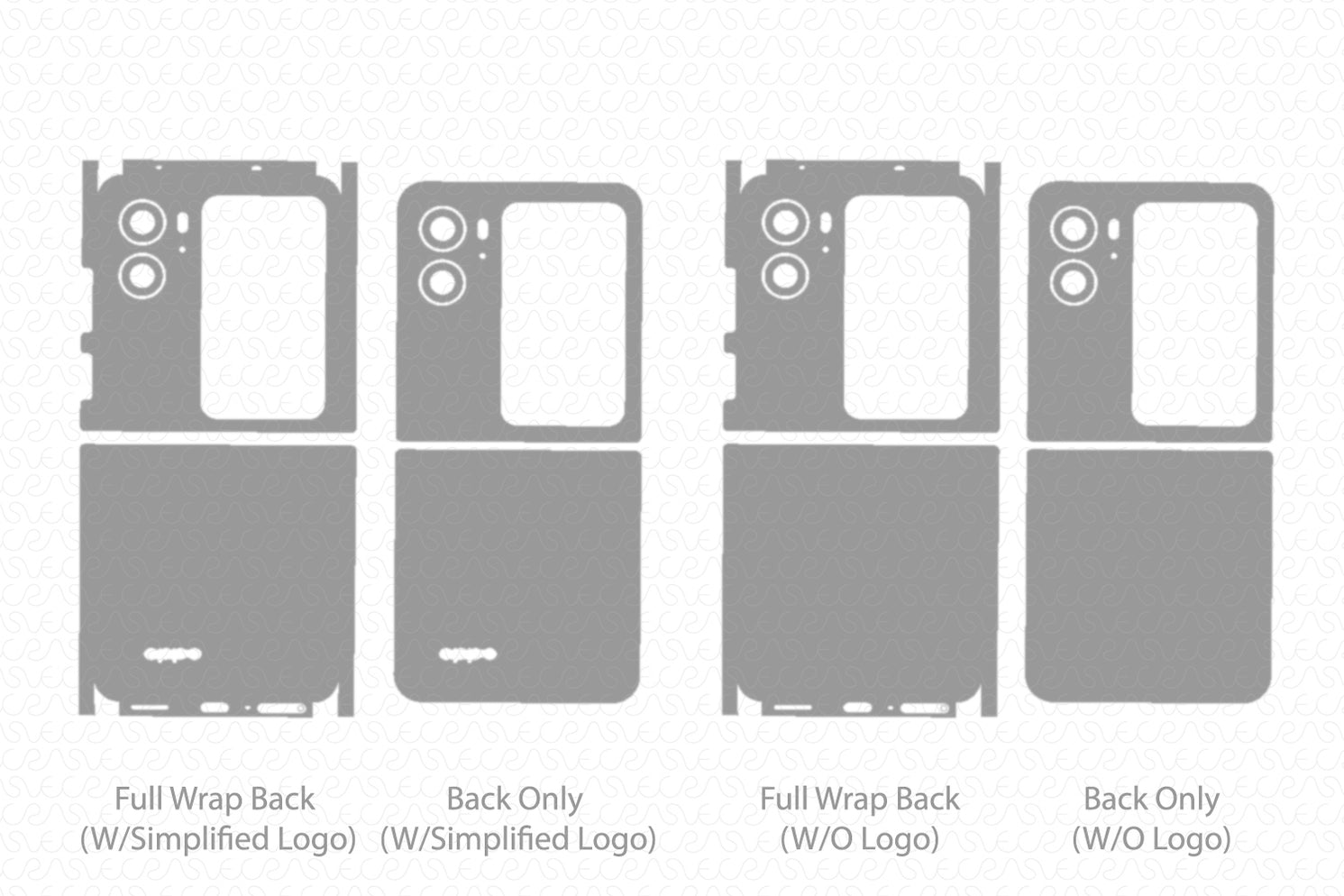 Oppo Find N2 Flip Skin CutFile Vector Template Full Wrap SVG — VecRas