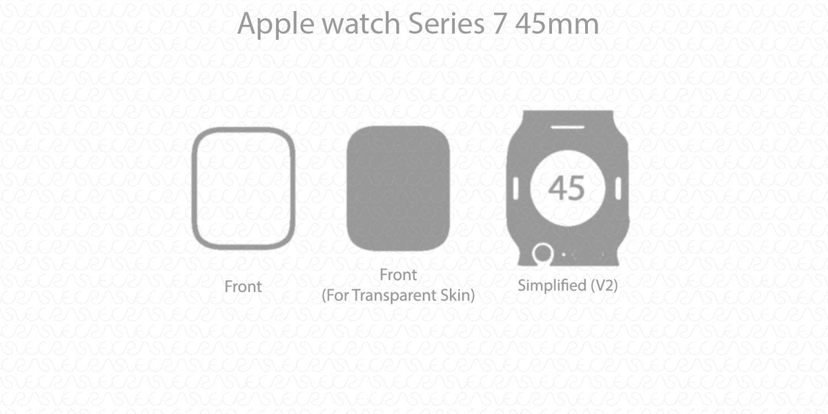 Apple Watch 45mm Series 7 Skin CutFile Vector Template Full Wrap SVG ...