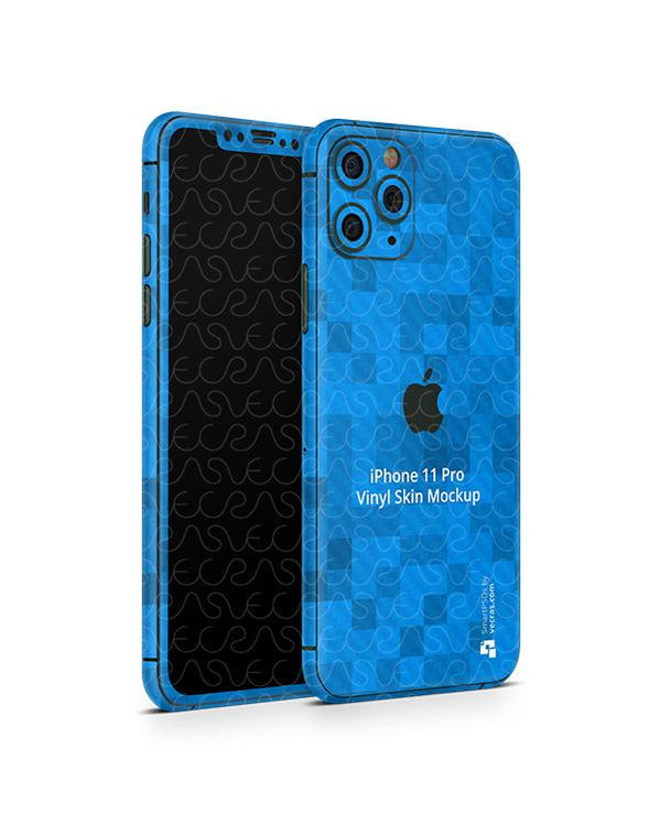 iPhone 11 Pro (2019) PSD Skin Mockup Template (Left-Angled) — VecRas