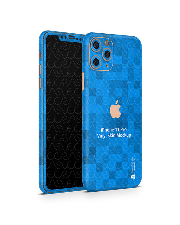 iPhone 11 Pro (2019) PSD Skin Mockup Template (Left-Angled) — VecRas