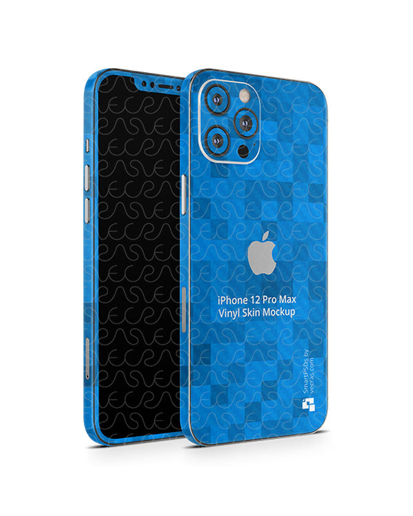 iPhone 12 Pro Max (2020) PSD Skin Mockup Template (Angled) — VecRas