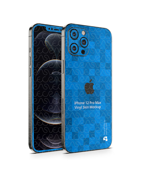 iPhone 12 Pro Max (2020) PSD Skin Mockup Template (Angled) — VecRas