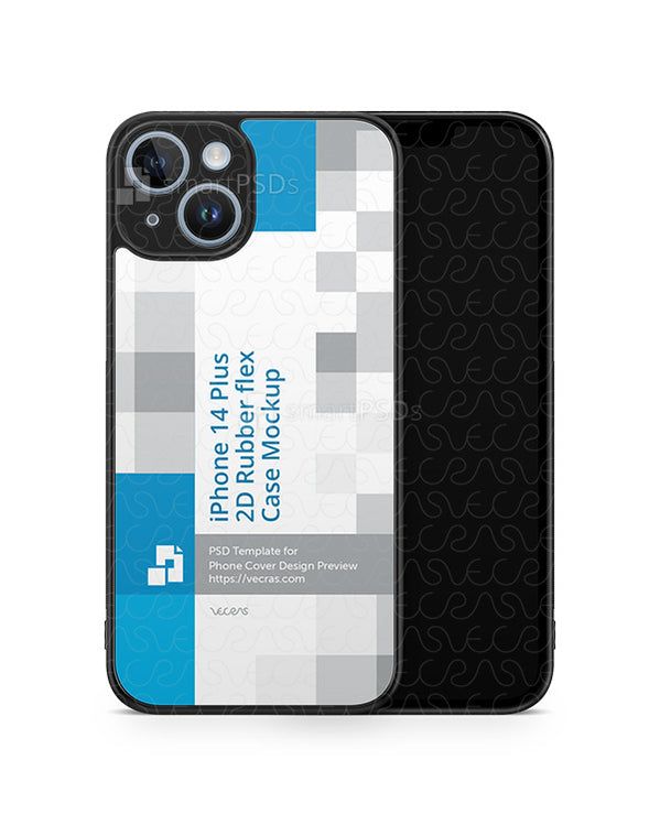 iPhone 14 Plus (2022) 2d Rubber Flex Case Design Mockup — VecRas