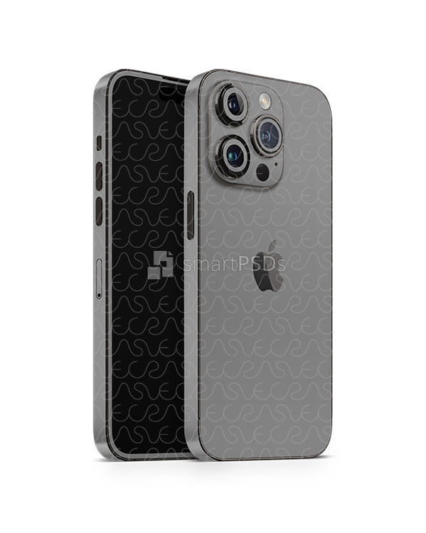 iPhone 14 Pro (2022) PSD Skin Mockup Template (Angled) — VecRas