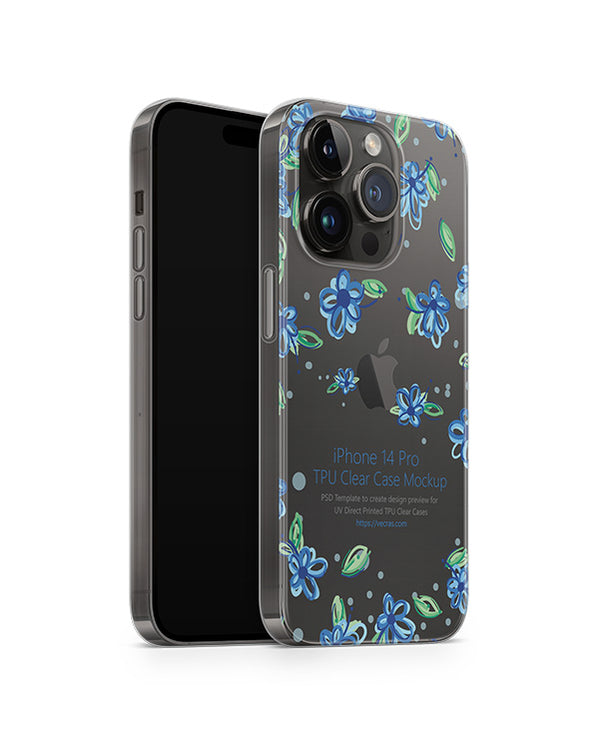 iPhone 14 Pro (2022) TPU Clear Case Mockup (Angled) — VecRas