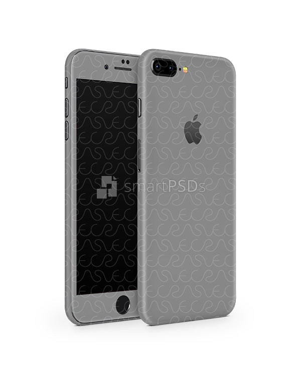 Apple iPhone 8 Plus Vinyl Skin Design Mockup 2017 (Front-Back Angled ...