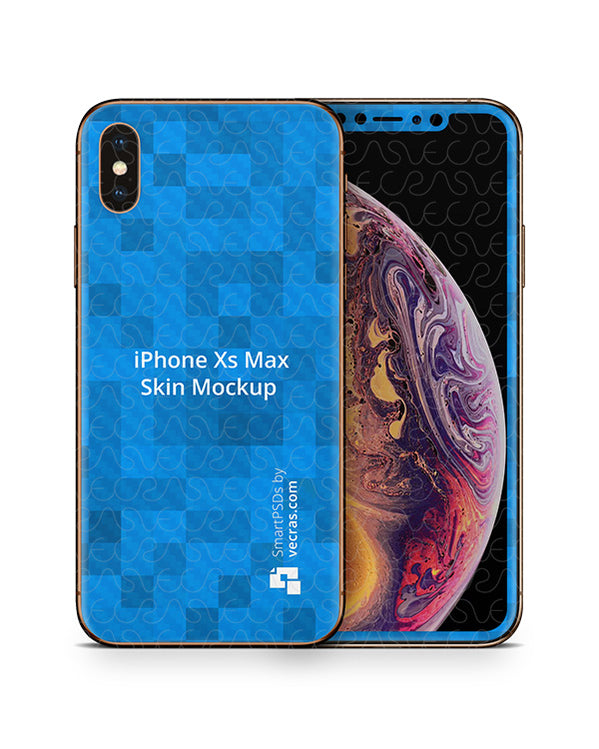Apple iPhone Xs Max Vinyl Skin Design Mockup (Front-Back) — VecRas